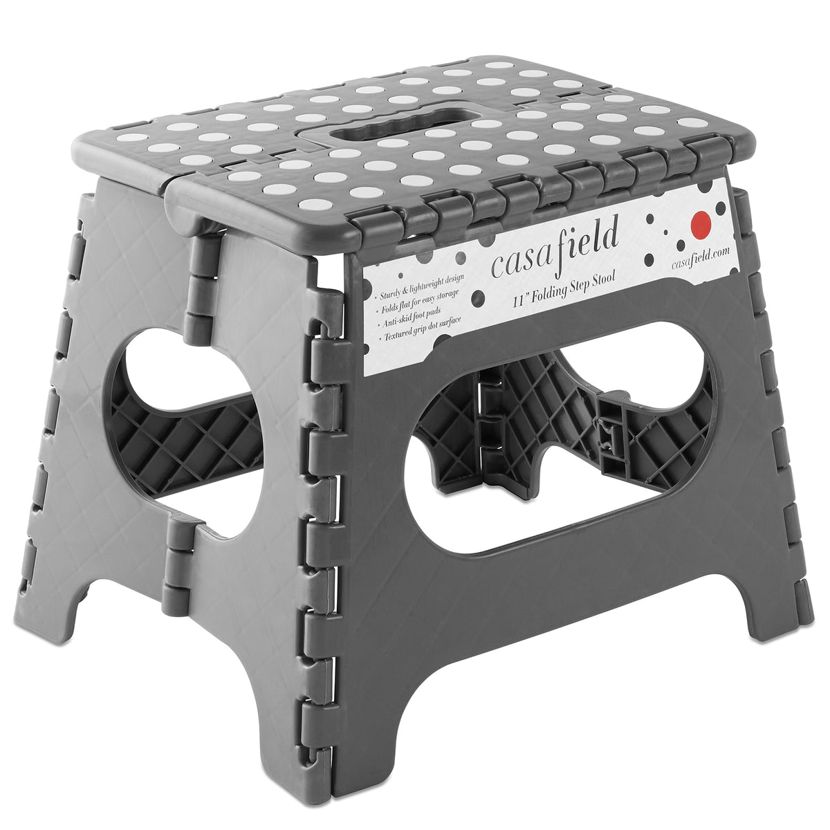 11" Folding Step Stool with Handle - Gray – Casafield.com