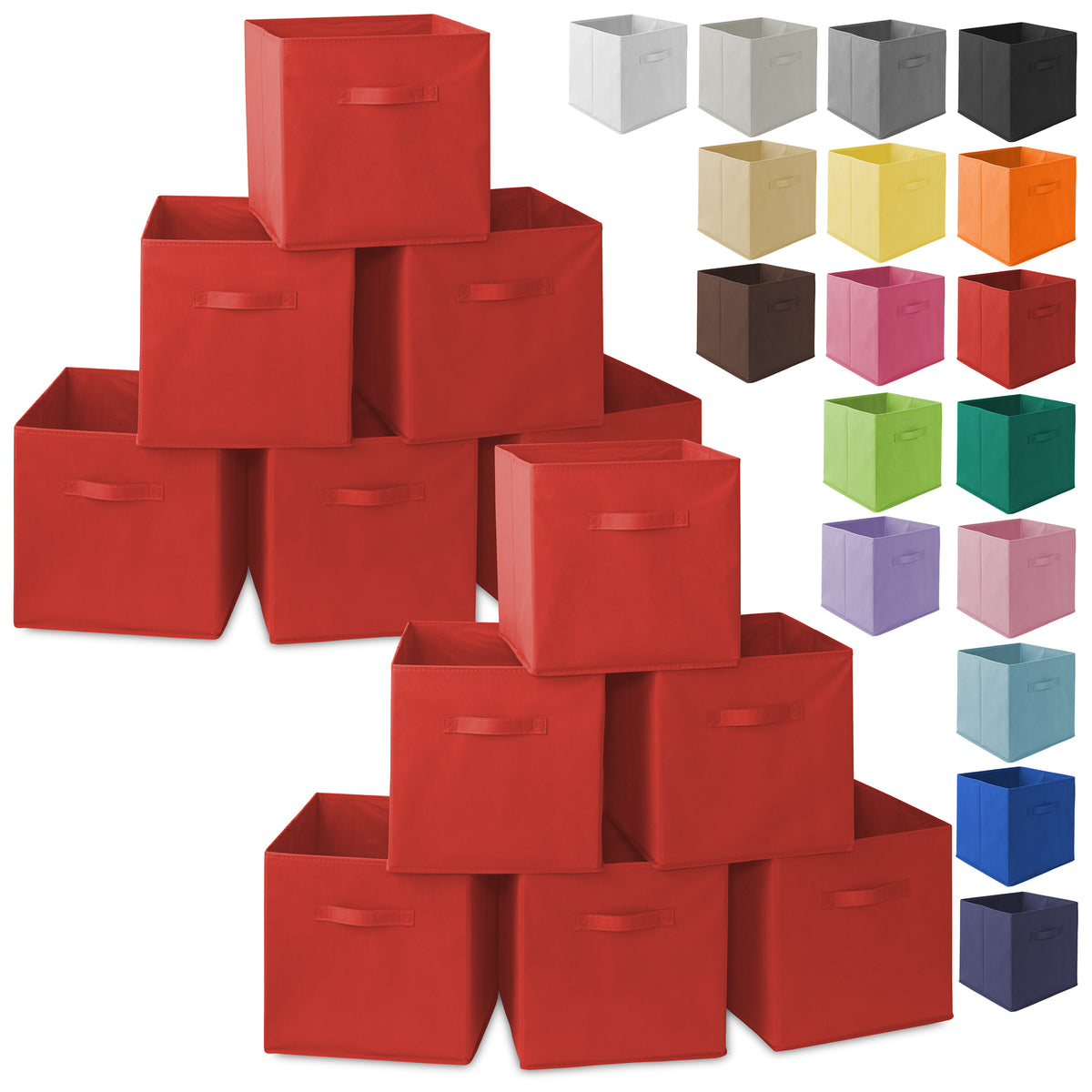 12 Pack Collapsible Fabric Cubes, Storage Bins – Casafield.com